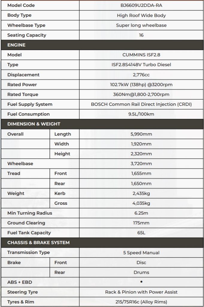 Foton View CS2 2.8 Diesel (14 & 16 Seater) - Handal BCM - Your Reliable ...